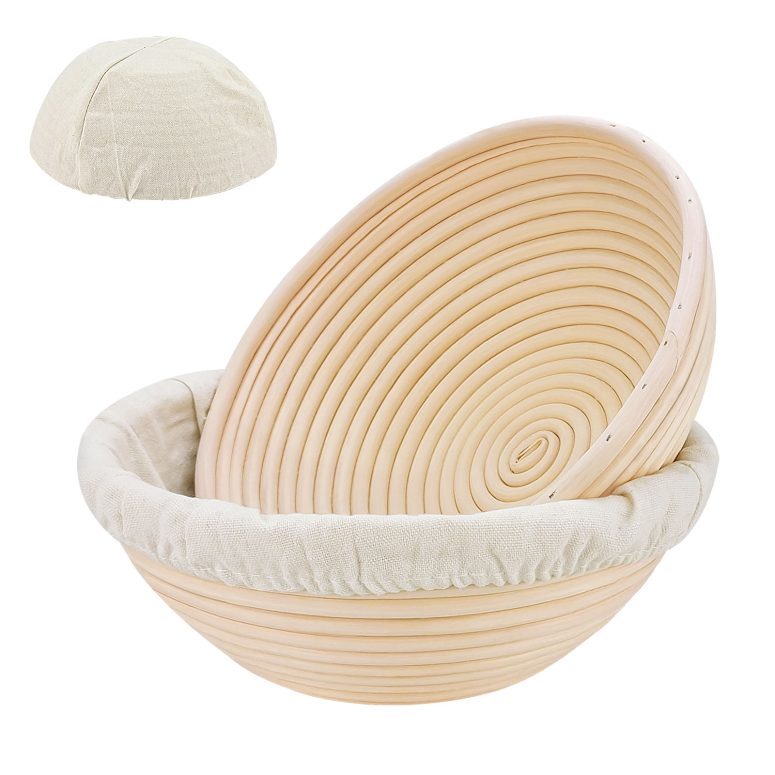 8.5in Round Banneton Bread Proofing Basket 2 pcs- SnailDigit